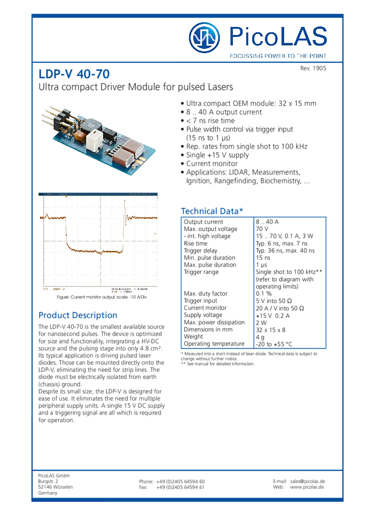 PULSED Laser Diode Drivers (PICOSECOND to CW)