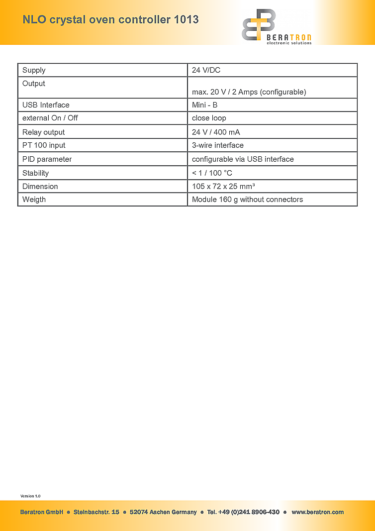 40 Watt Laser Diode Temperature Controller Benchtop From Beratron