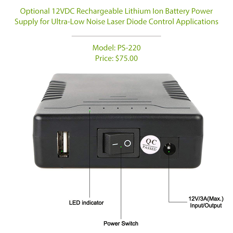 250ma Laser Diode Controller Includes Butterfly Mount